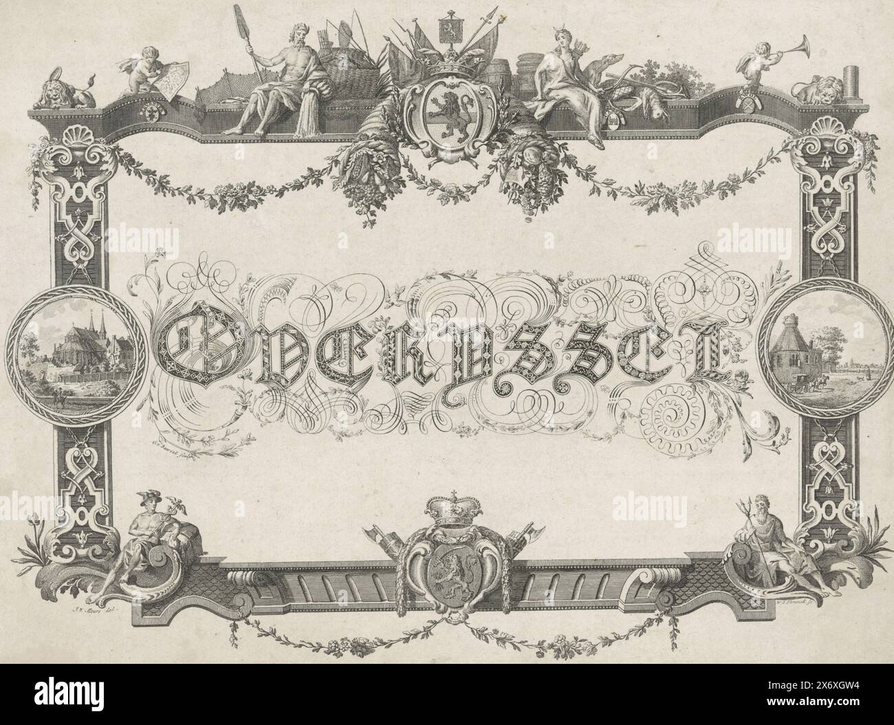 Calligraphy of the province of Overijssel, Overyssel (title on object ...