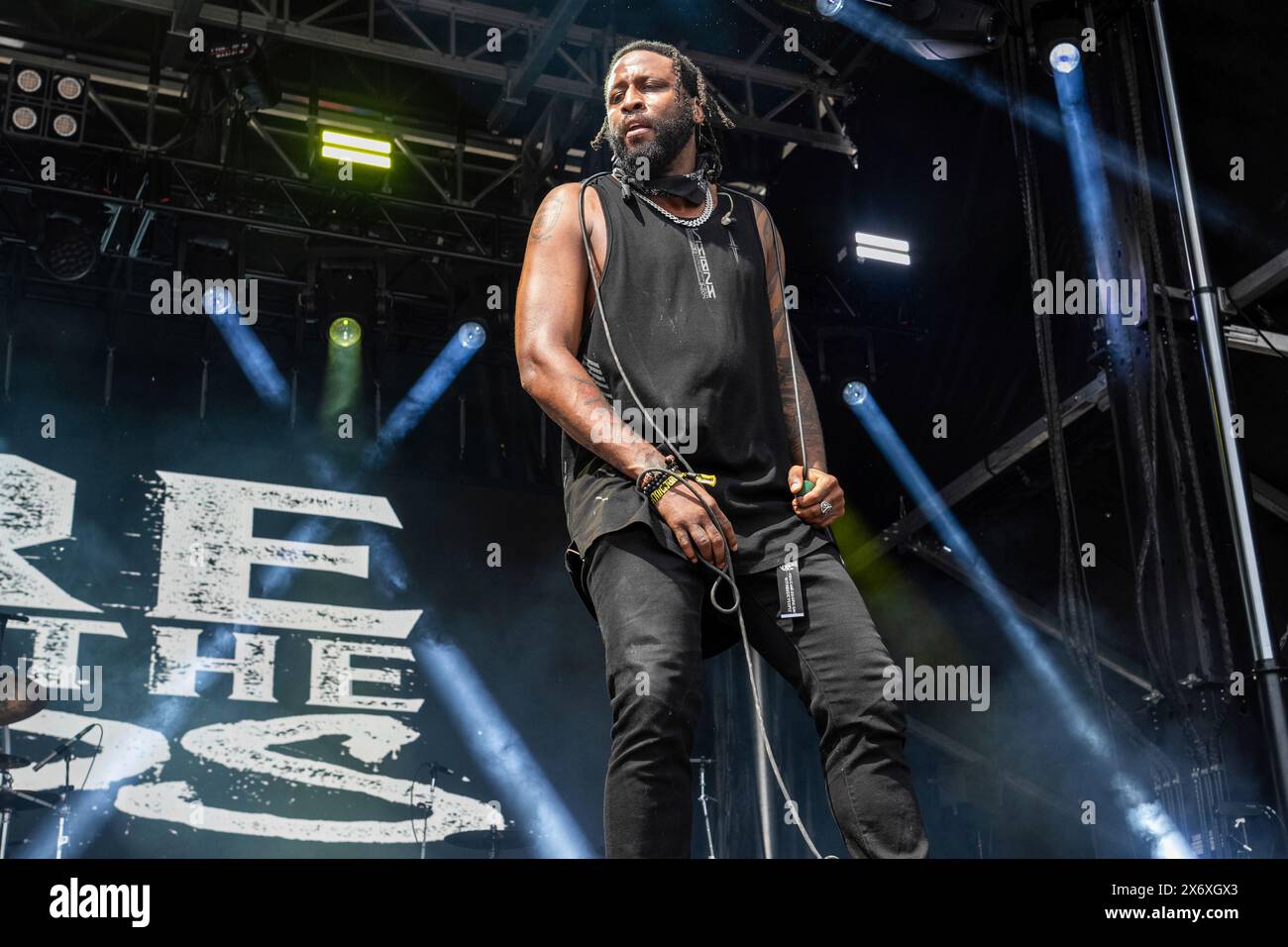 AJ Channer of Fire from the Gods performs during Sonic Temple Art and ...