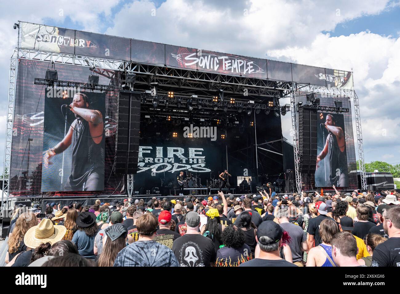 AJ Channer of Fire from the Gods performs during Sonic Temple Art and ...