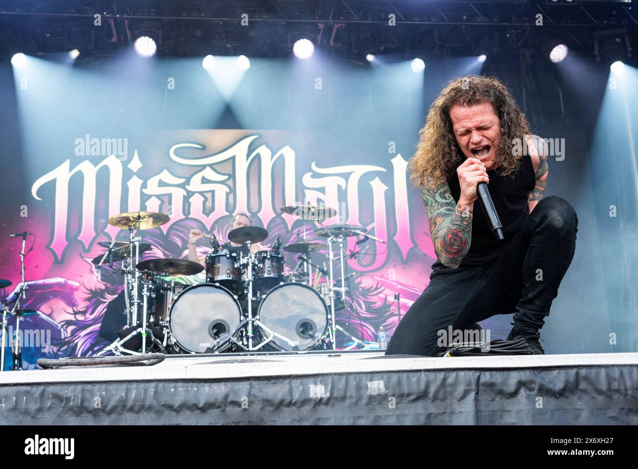 Levi Benton of Miss May I performs during Sonic Temple Art and Music ...