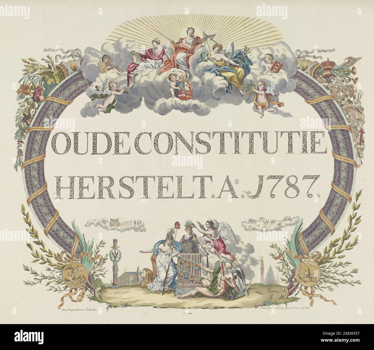 Allegory on the recovery of the stadtholder, 1787 (coloured), Old ...