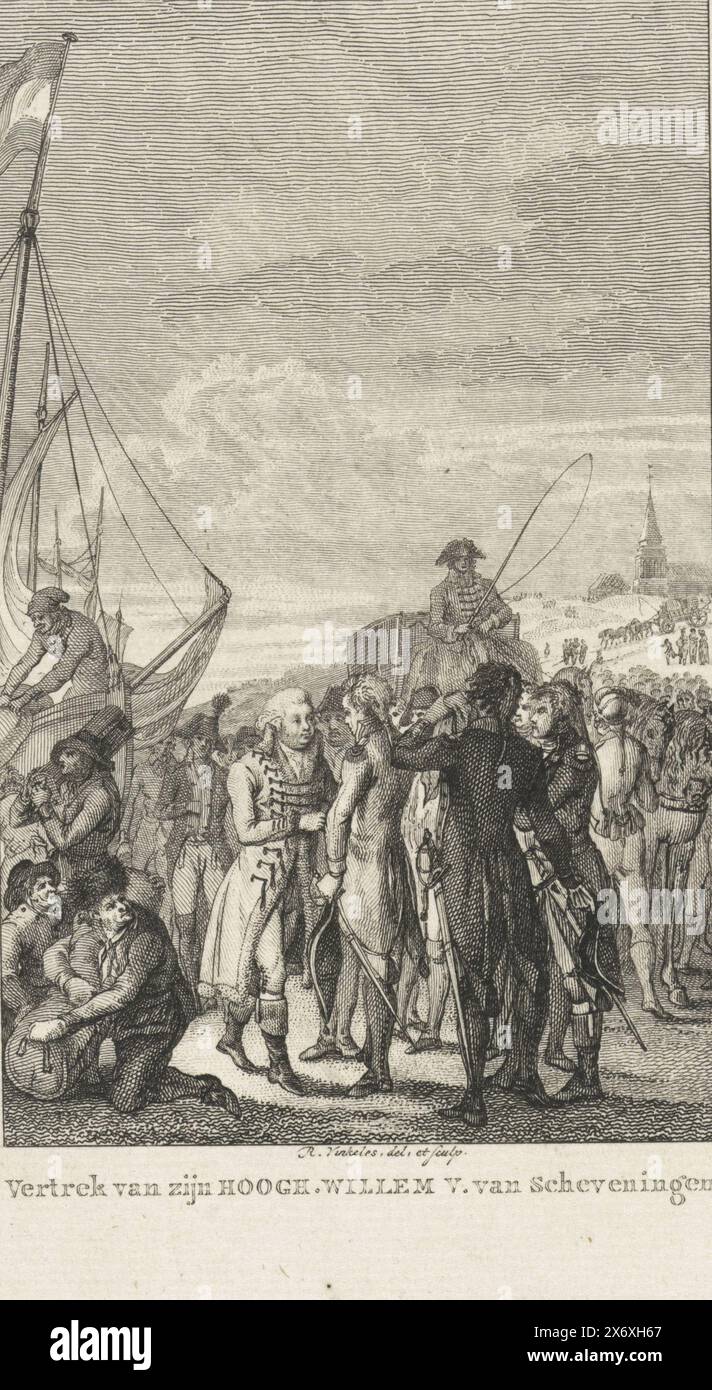 Departure of the Prince of Orange from Scheveningen, 1795, Departure of ...
