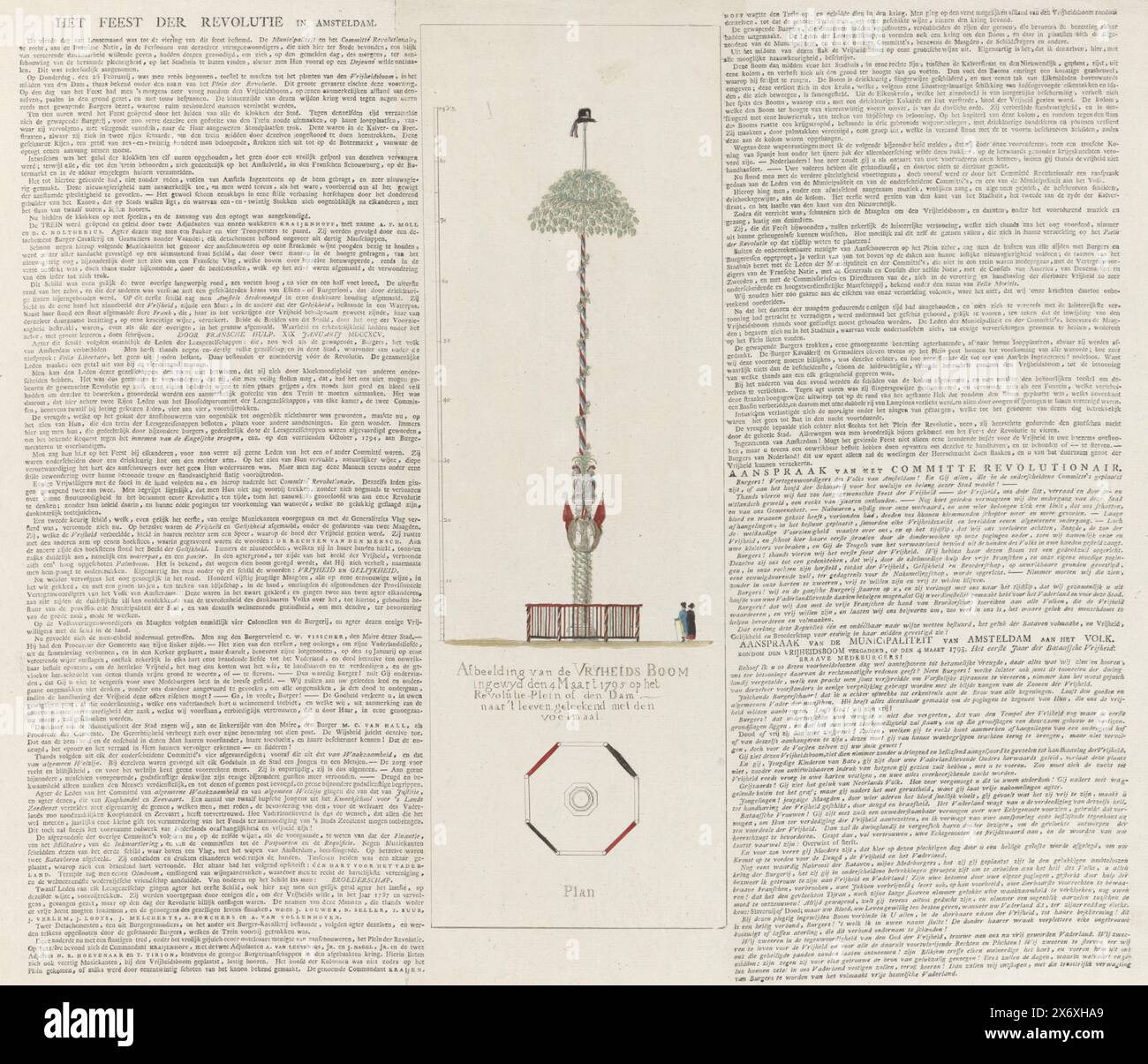Freedom tree inaugurated on the Dam in Amsterdam, March 4, 1795, The ...