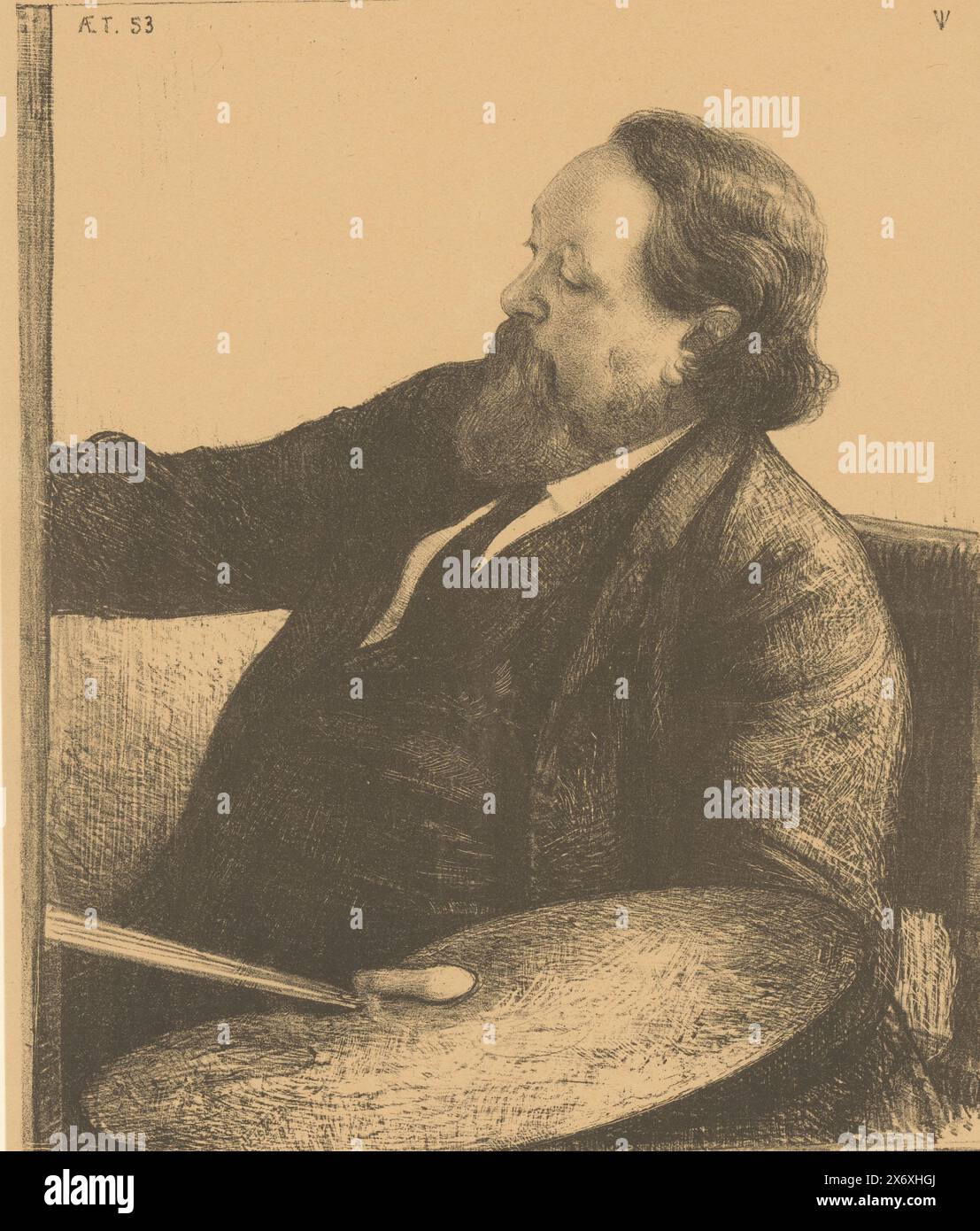 Portrait of Jacob Maris, Famous contemporaries (series title on object ...