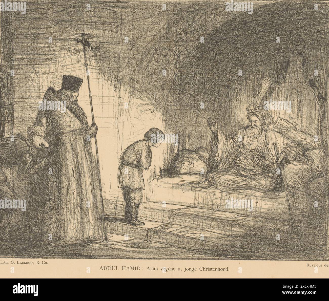 The Reconciliation of Religions (title on object), Cartoon on the tense ...