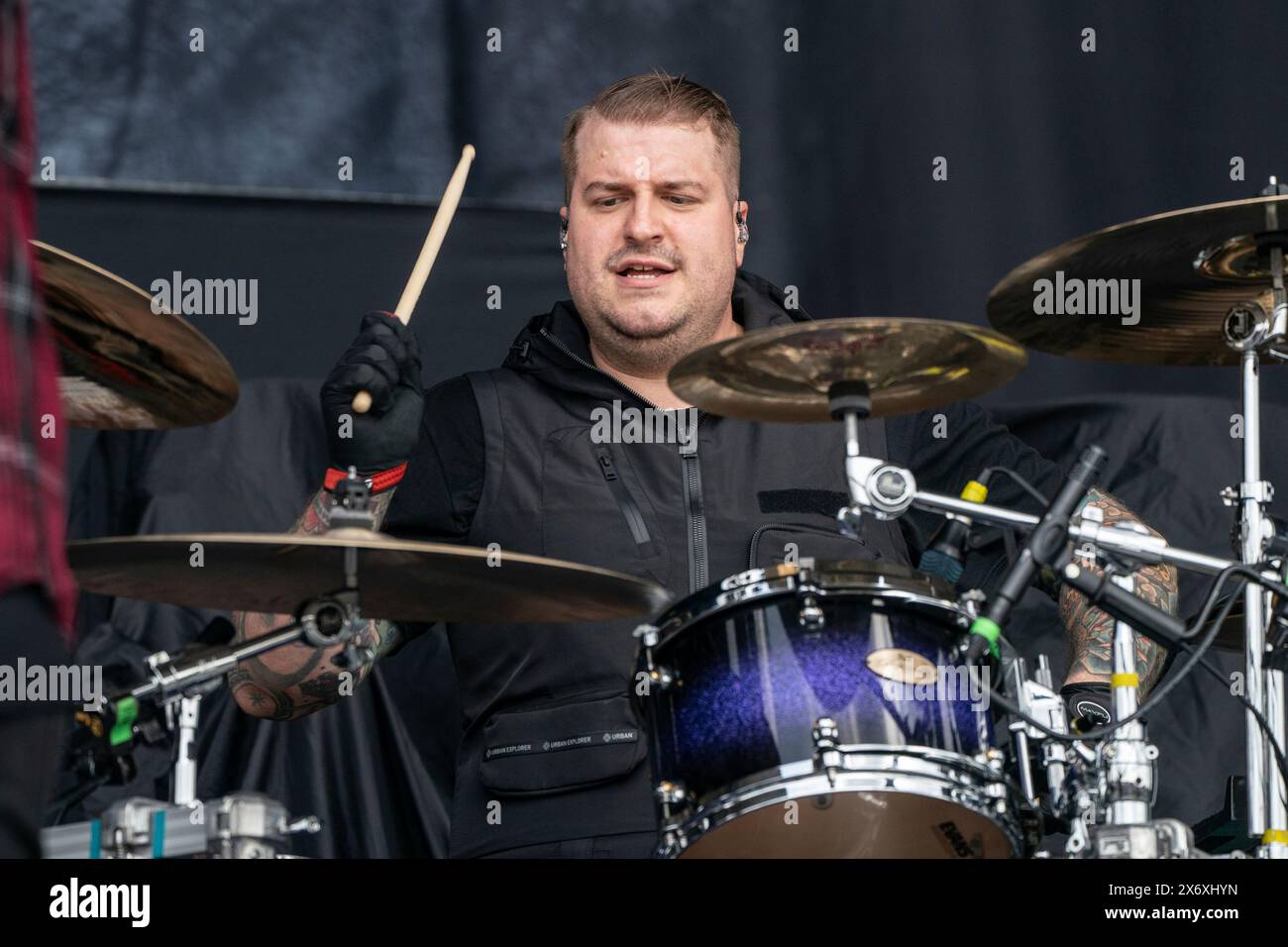 Andrew Tkaczyk of The Ghost Inside performs during Sonic Temple Art and ...