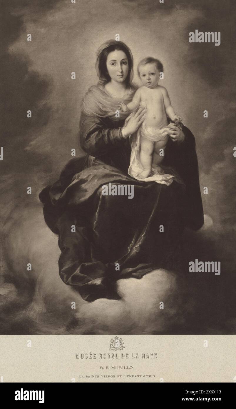 Photo reproduction of a painting by Bartolomé Esteban Murillo, 'Madonna ...