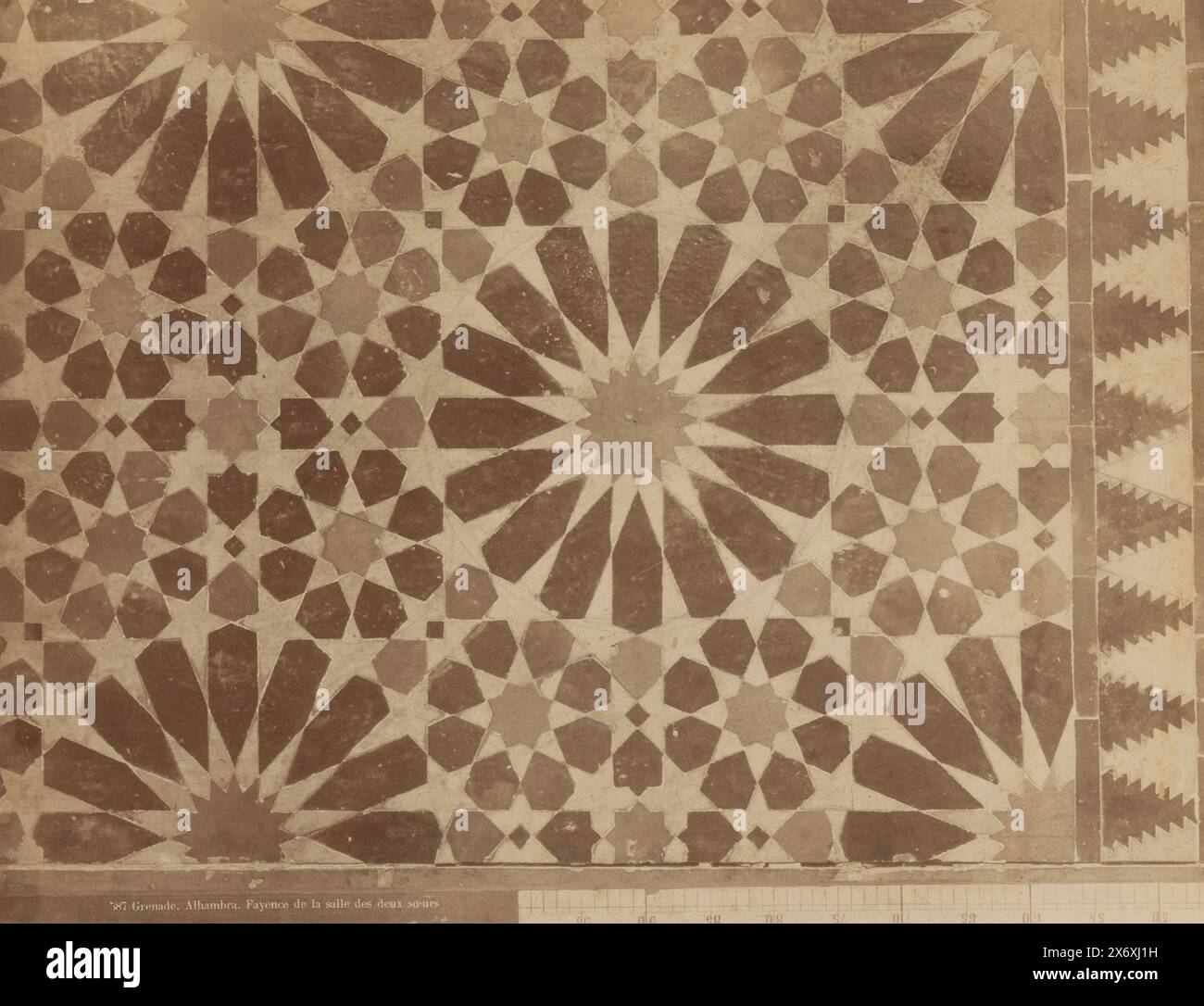 Mosaic of faience in the Hall of the Two Sisters in the Alhambra in ...