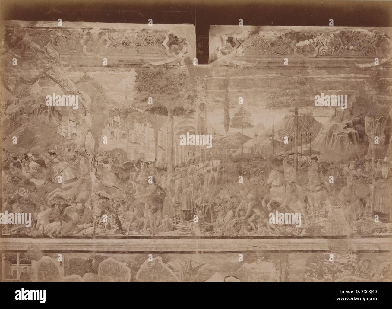 Photo reproduction of the fresco Abraham triumphant after Benozzo ...