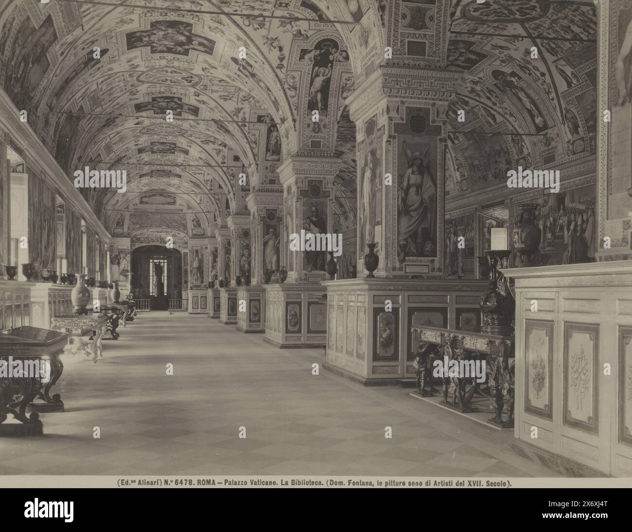 Interior of the Vatican Library, Palazzo Vaticano. La Biblioteca (title ...