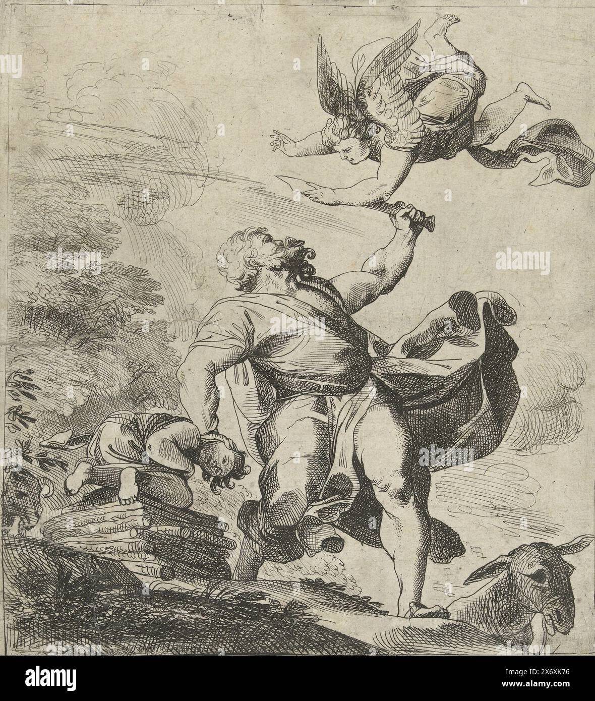 Sacrifice of Isaac, Abraham is about to sacrifice his son Isaac. An ...