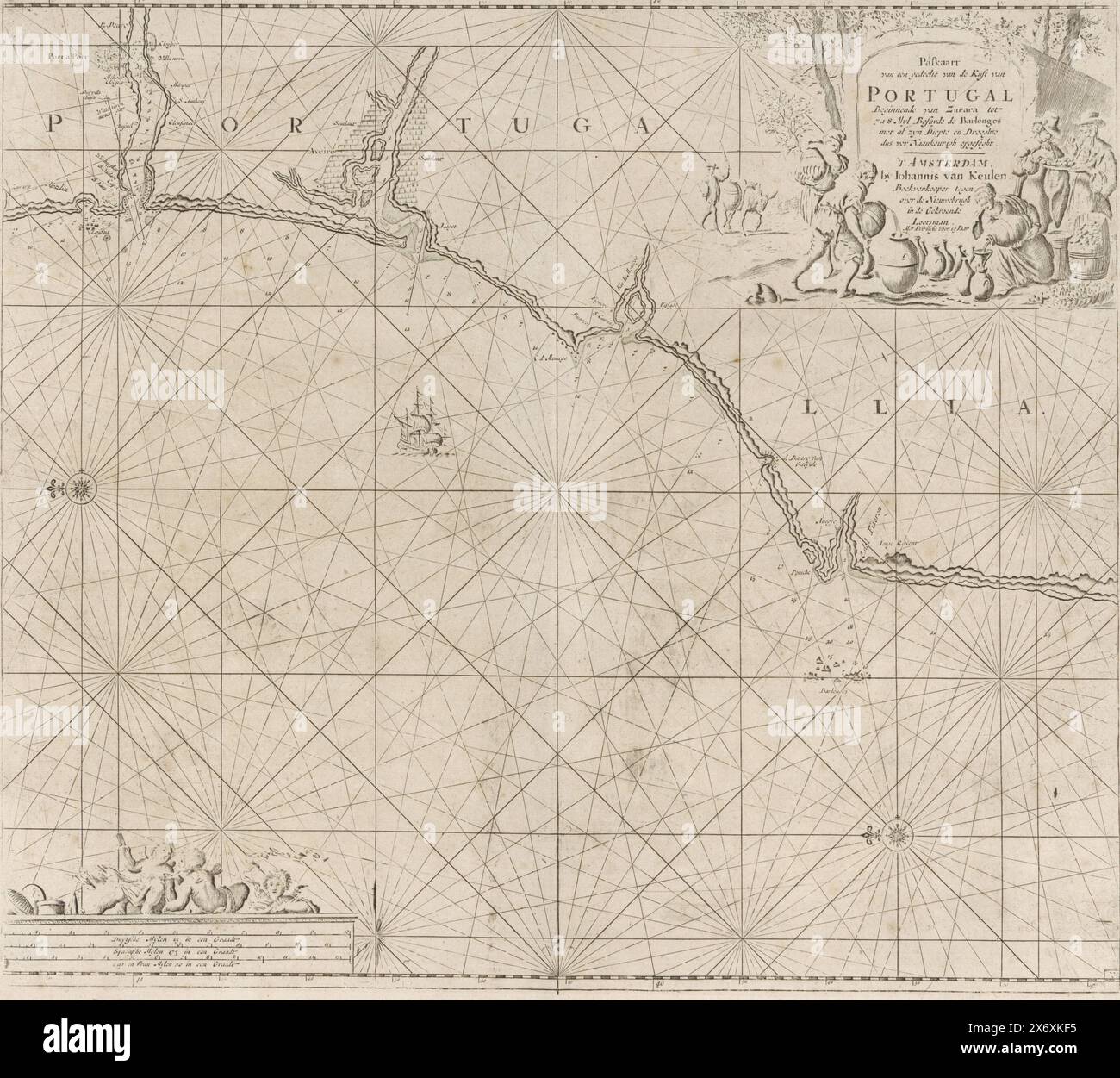 Sea chart of a part of the south coast of Portugal, Map of a part of ...