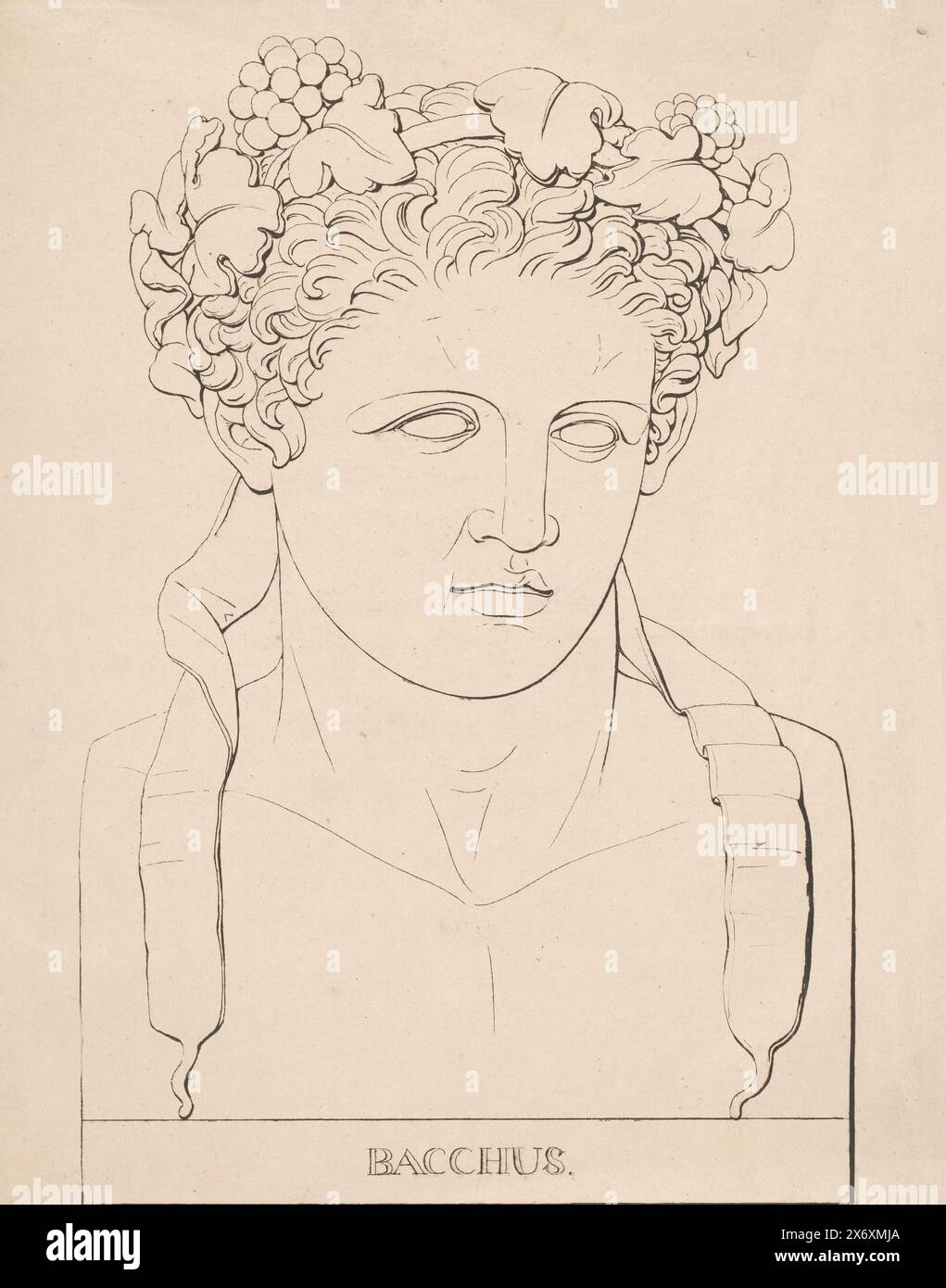 Bust of Bacchus, Bacchus (title on object), Greek philosophers and gods ...