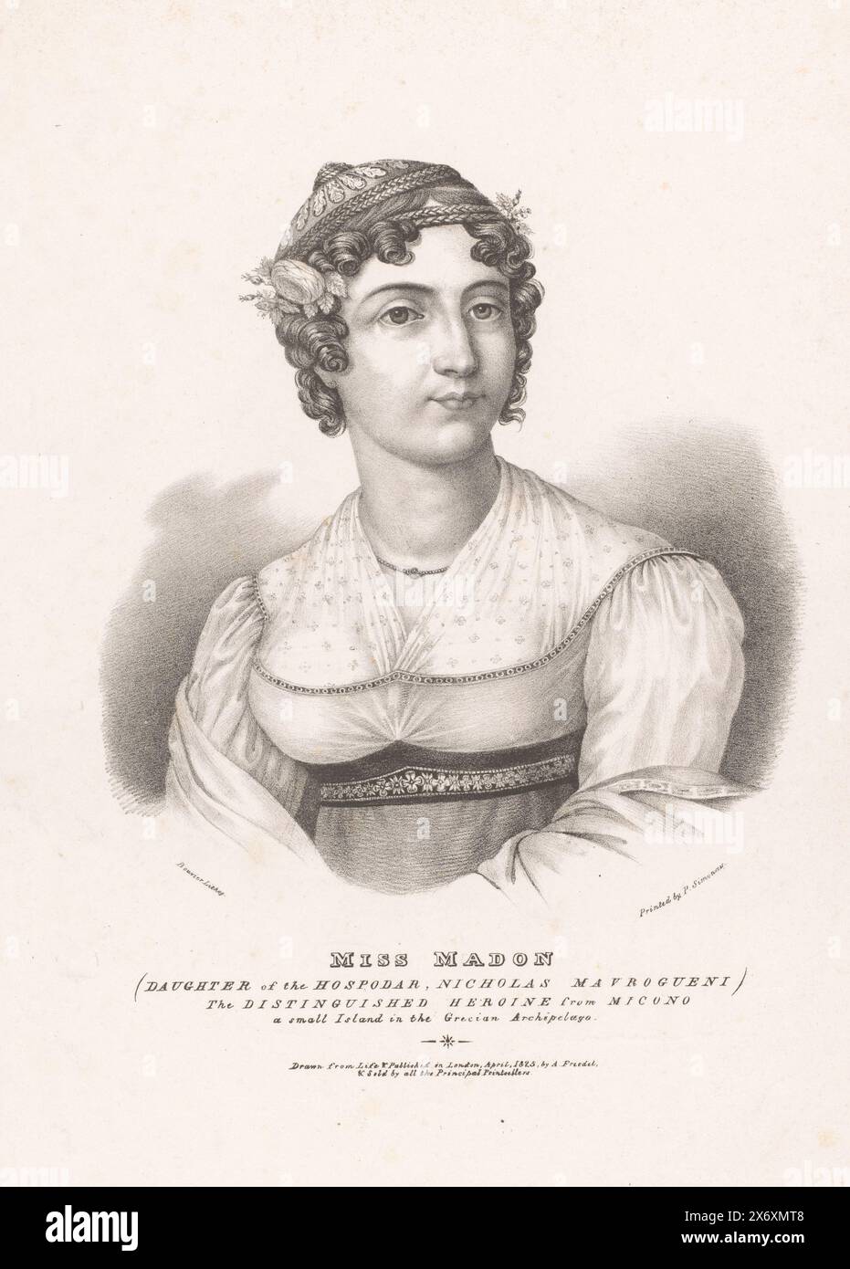 Portrait of Manto Mavrogenous, Miss Madon (Daughter of the Hospodar ...