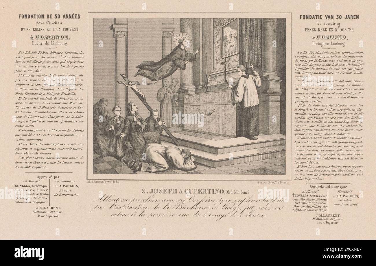 Joseph of Cupertino hovers above an altar, S. Joseph à Cupertino (title ...