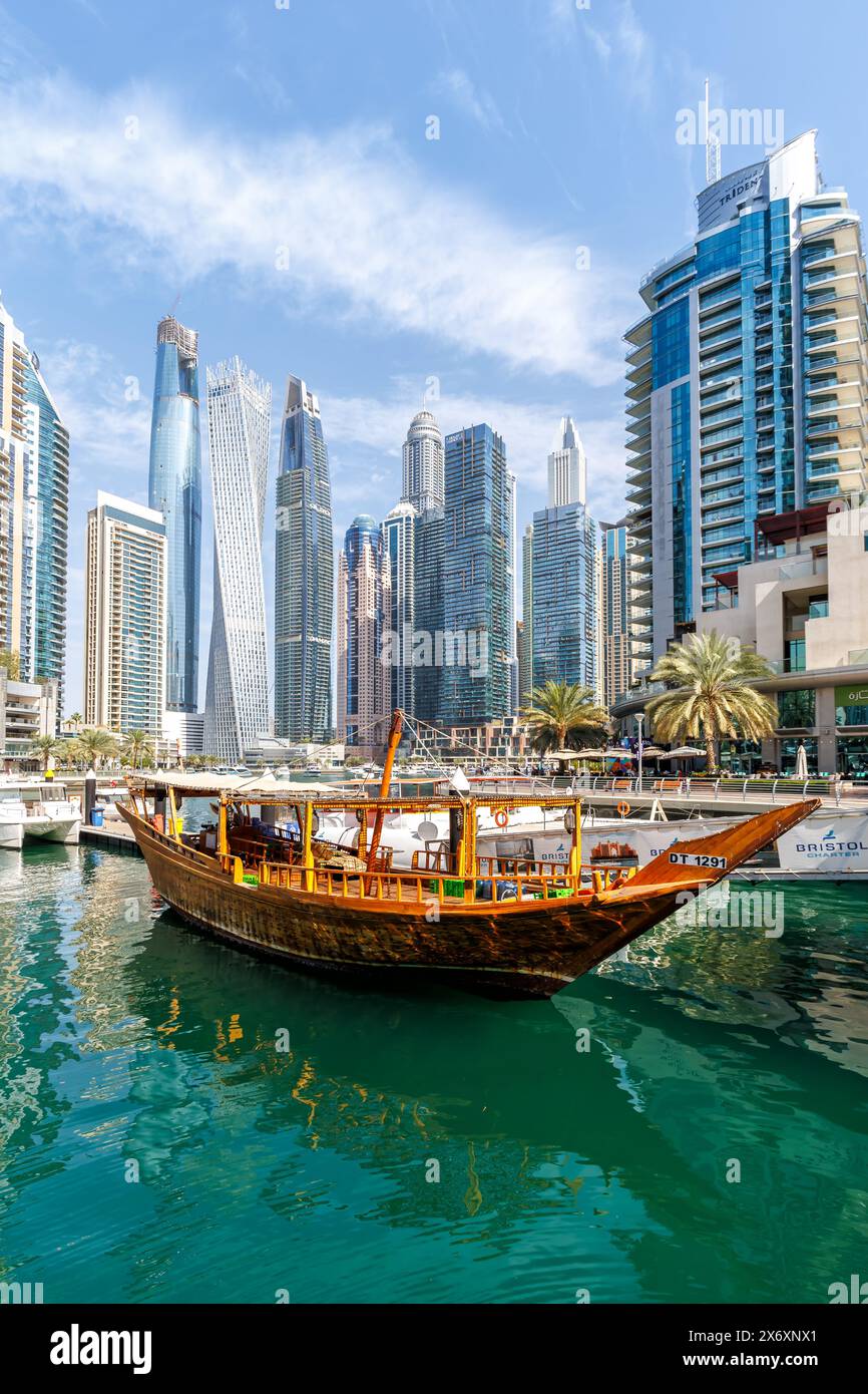 Dubai, United Arab Emirates - February 17, 2024: Dubai Marina Skyline ...