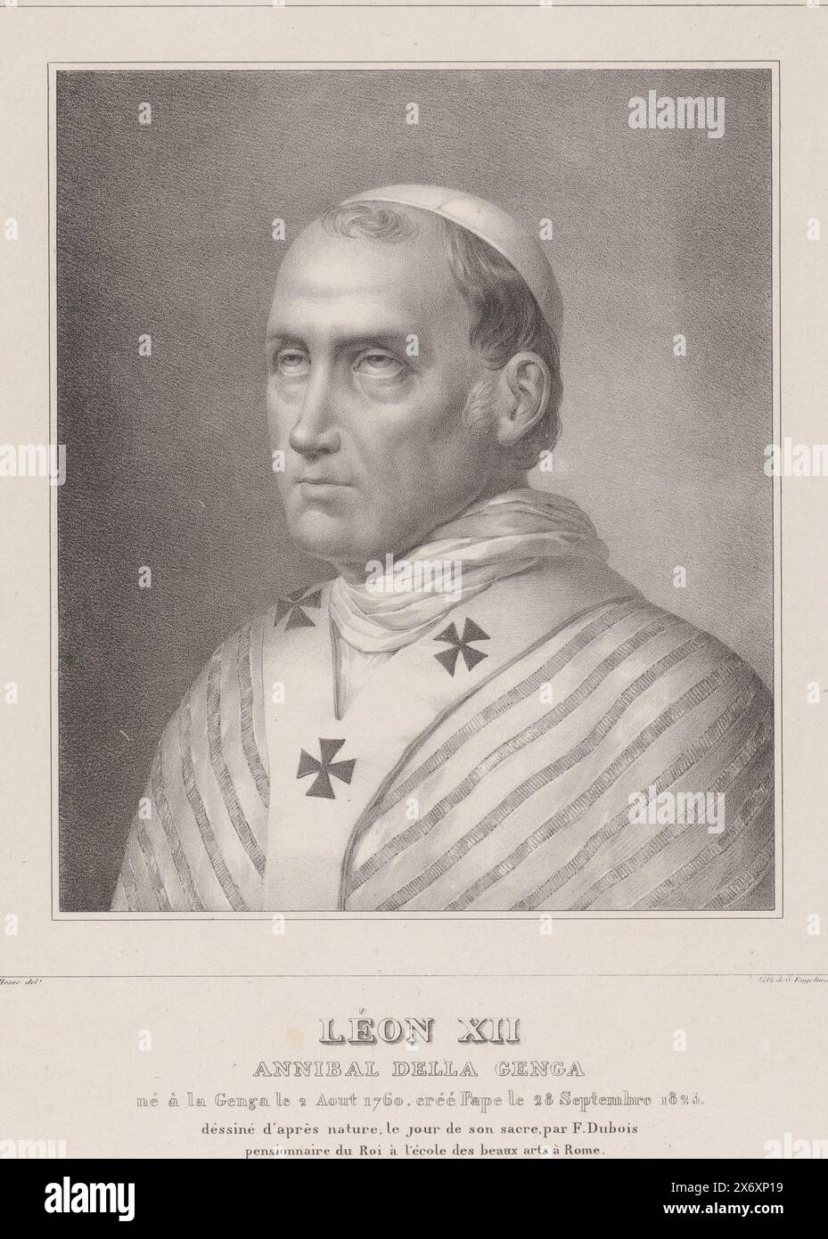 Portrait of Pope Leo XII, Léon XII, Annibal della Genga (title on ...