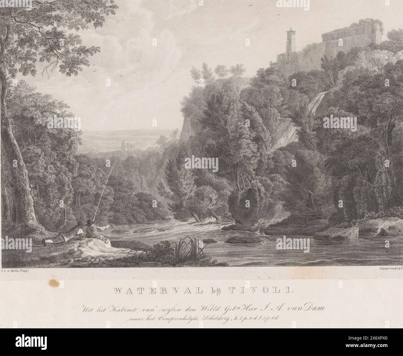 Waterfall at Tivoli (title on object), Paintings by Dutch masters from ...
