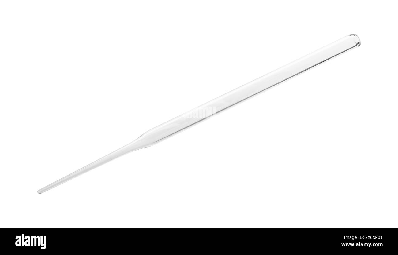 One glass clean pipette isolated on white Stock Photo - Alamy