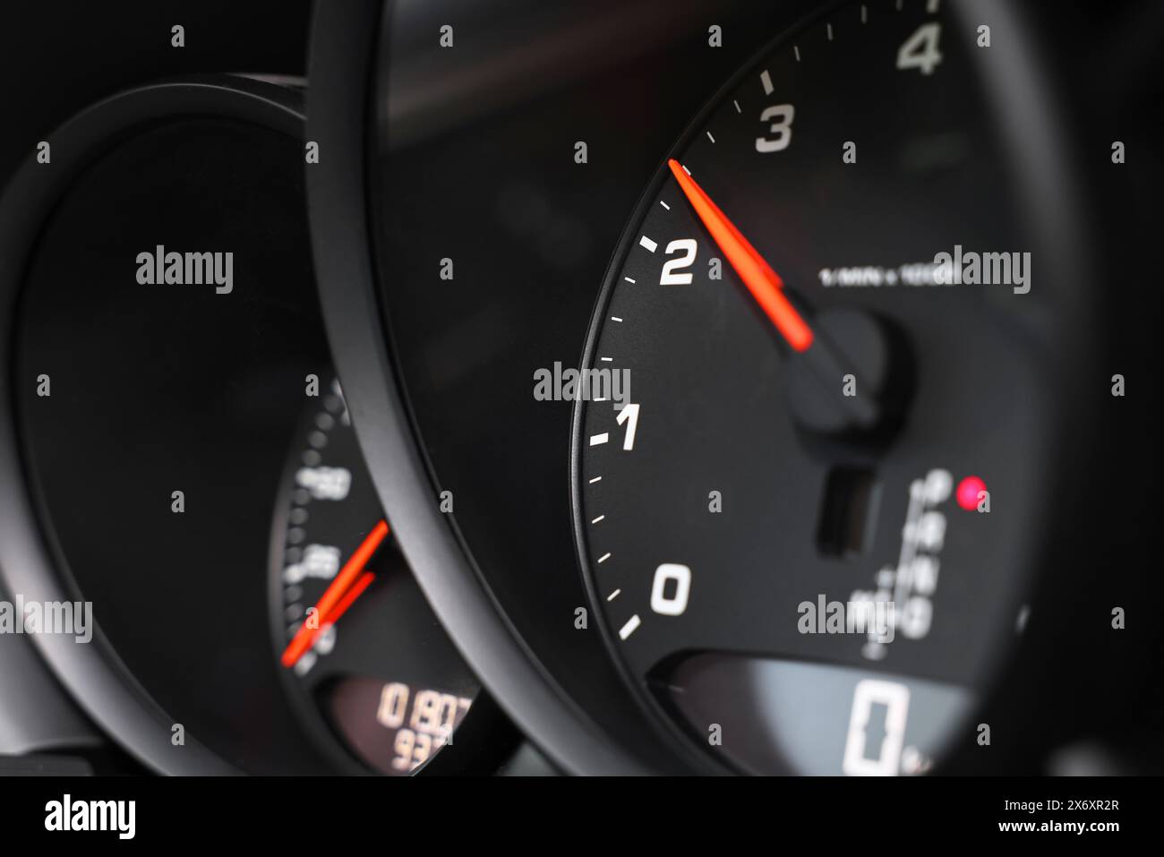 Speedometer and tachometer inside of modern car, closeup Stock Photo ...