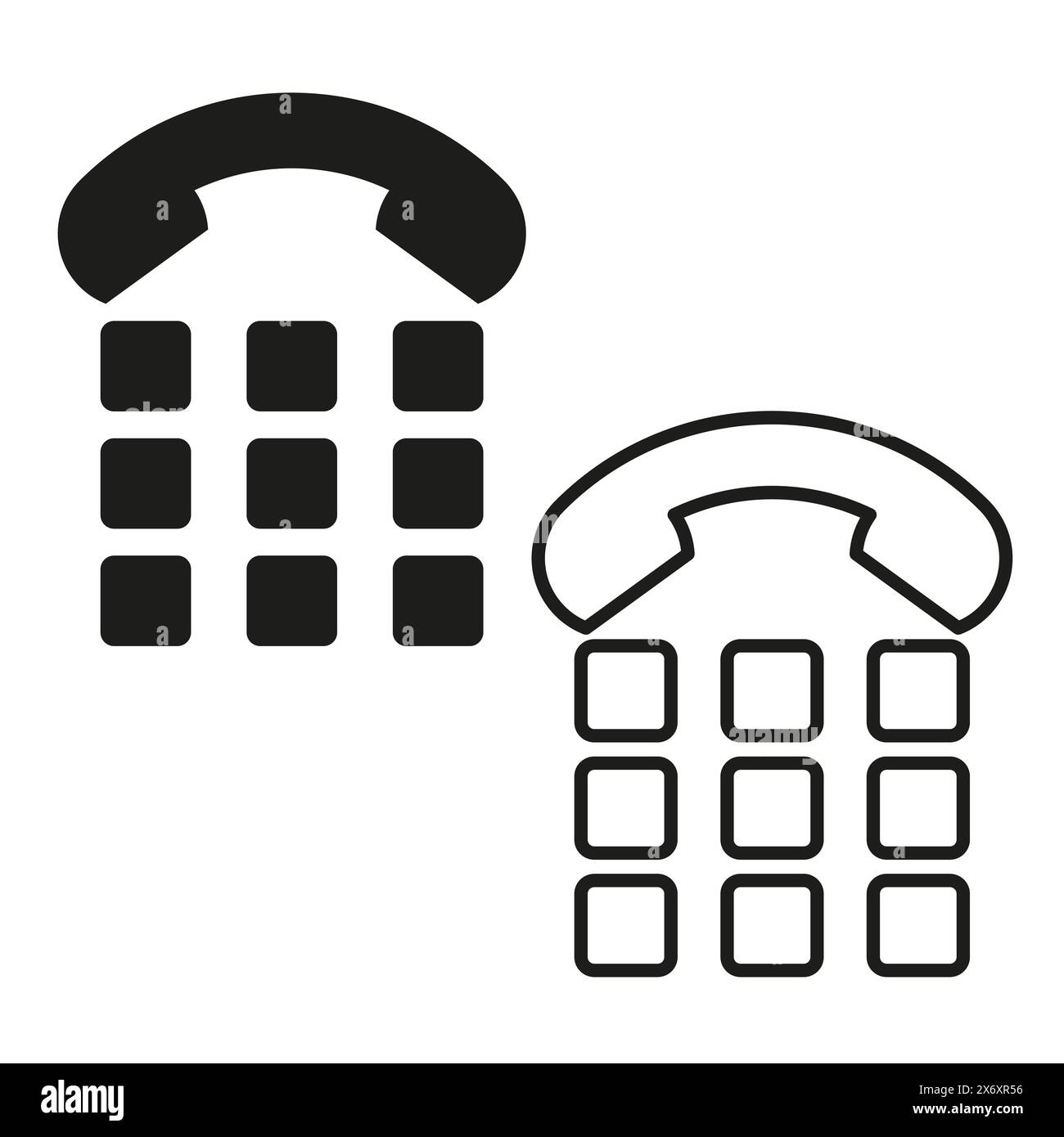Telephone Keypad Icon Set. Classic Dial Pad Symbols. Communication Buttons Design. Vector ...