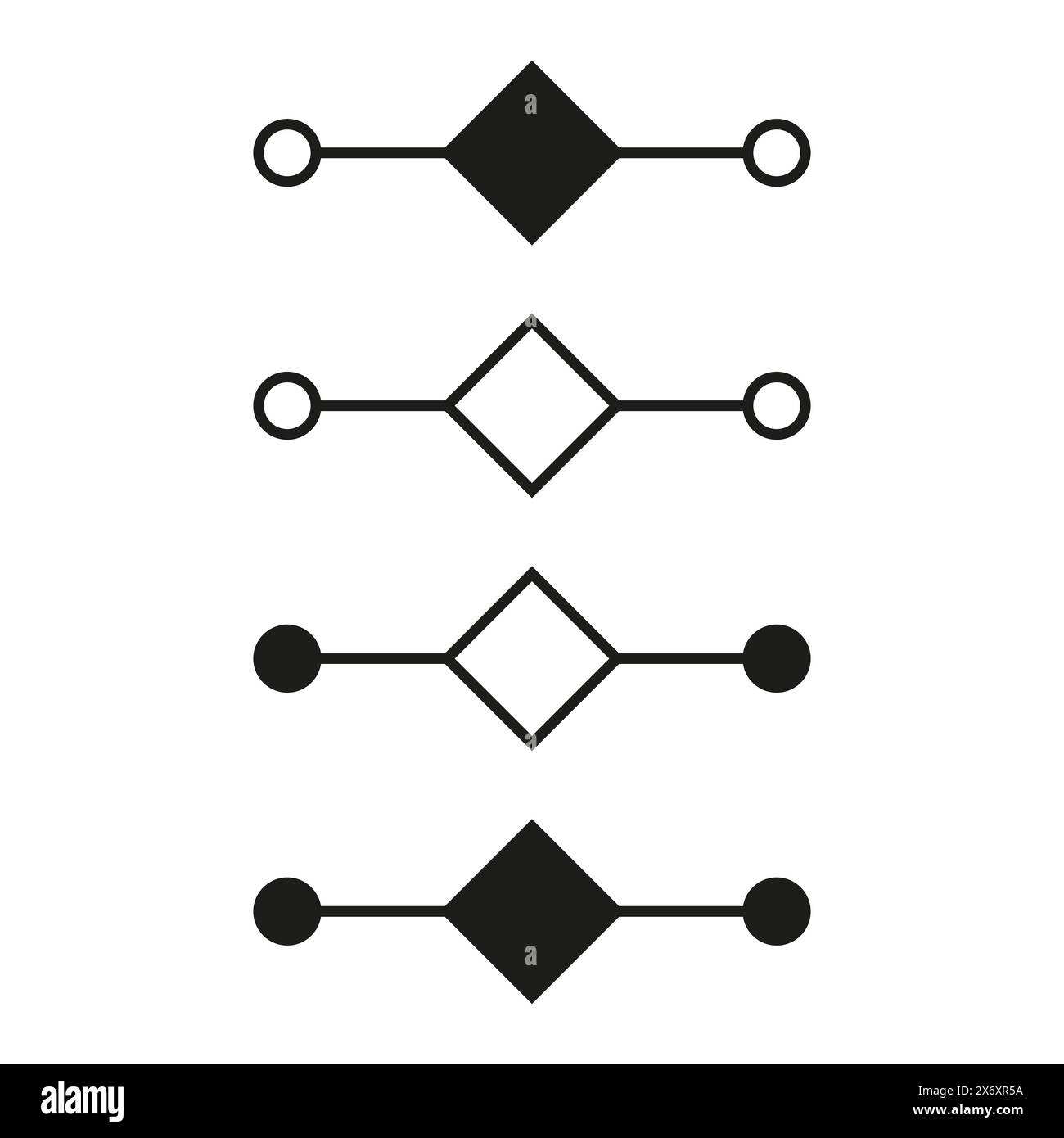 Minimalist geometric shapes vector. Series of connected diamonds and ...