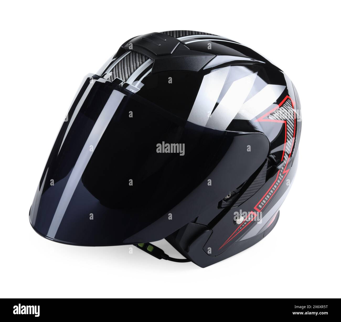 Modern motorcycle helmet with visor isolated on white Stock Photo - Alamy