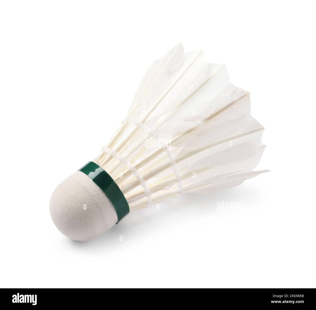 One feather badminton shuttlecock isolated on white Stock Photo - Alamy