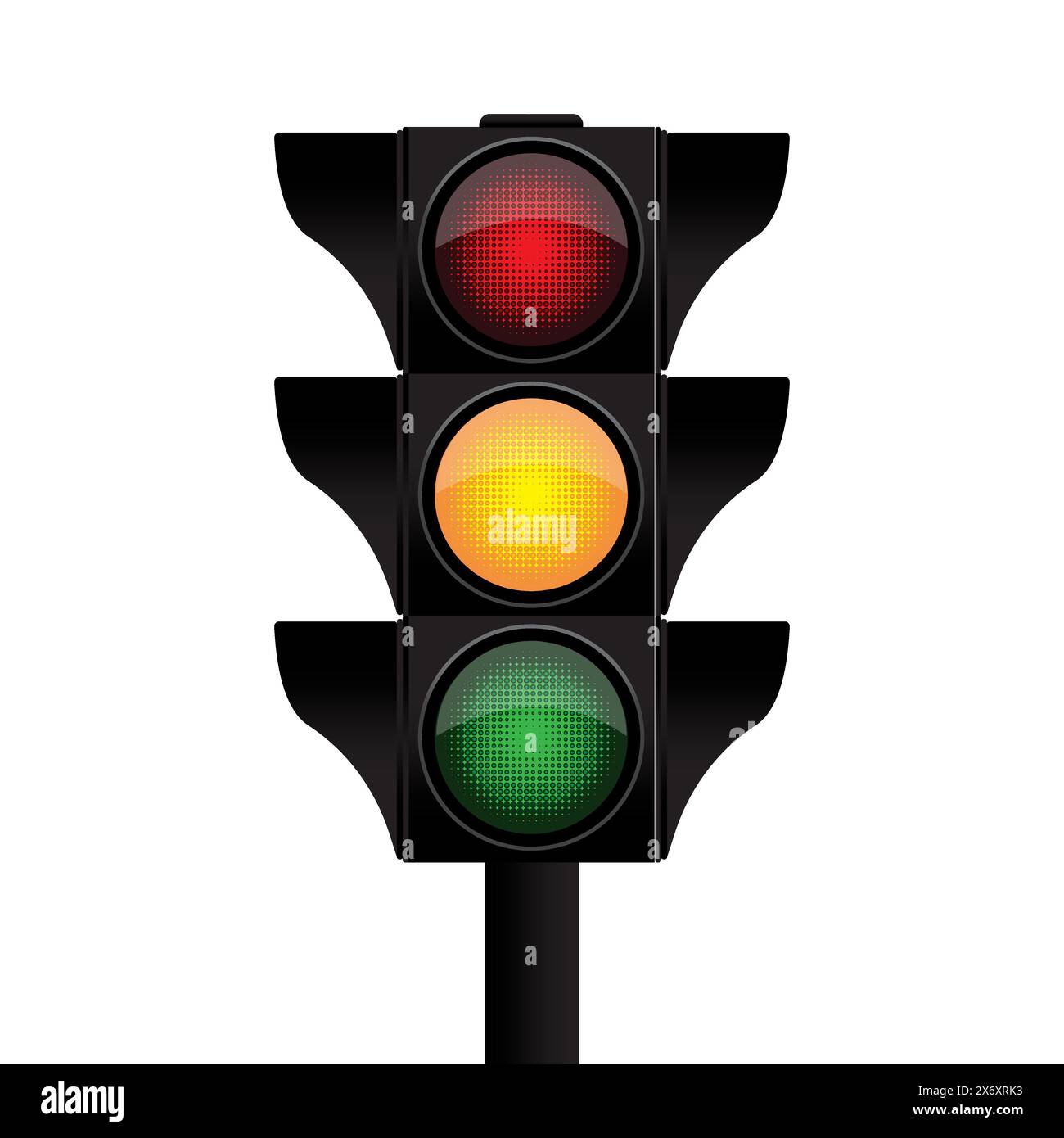 Traffic light icon. Red yellow green. Halftone vector design. Signal ...