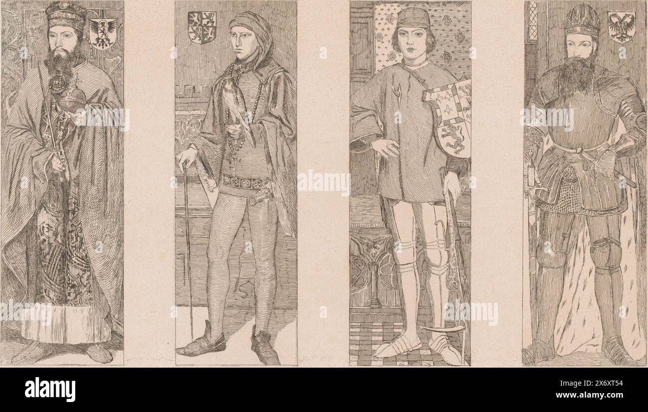 Four historical figures from Flemish history, from left to right ...