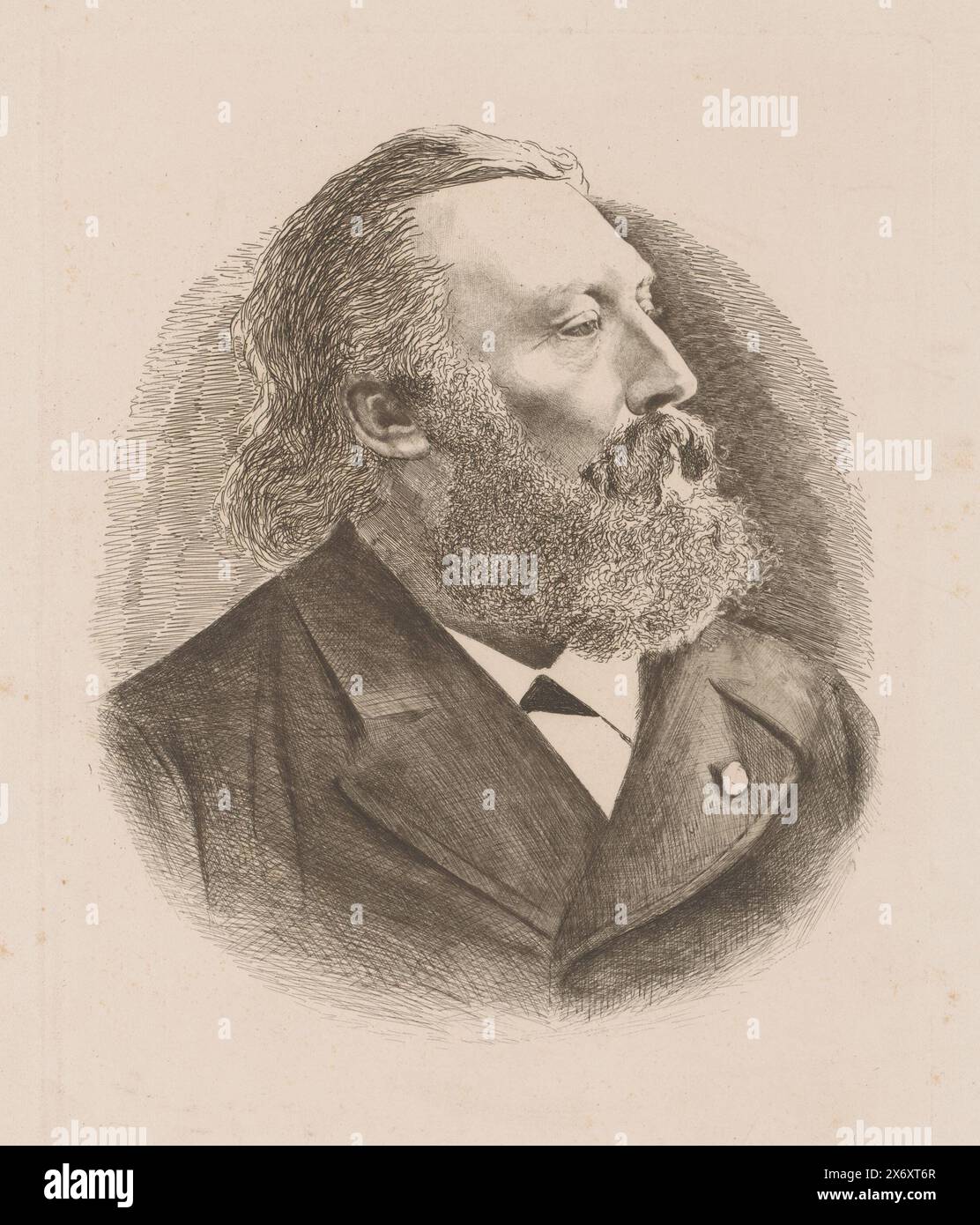 Portrait of Peter Benoit, print, print maker: Willem Philip van der Veken, 1884, paper, etching ...