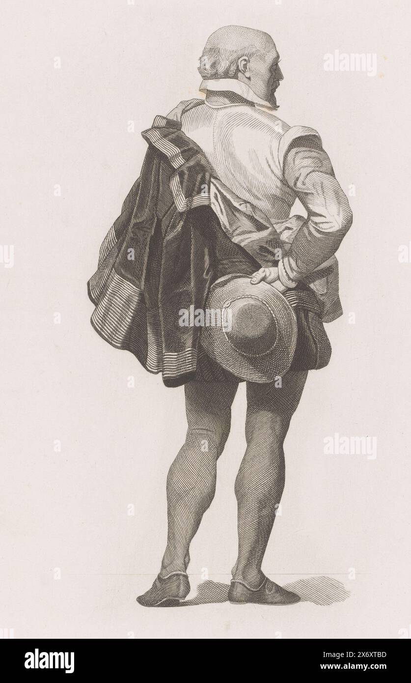 Man in historical clothing, print, print maker: Joseph Edouard Van Looy ...