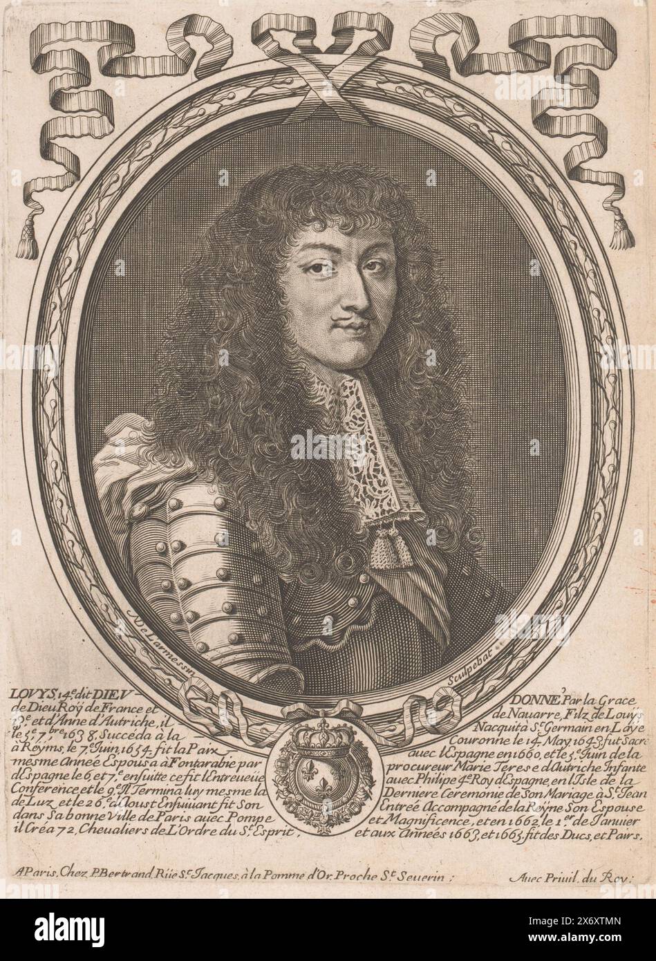 Portrait of Louis XIV, King of France, Louys 14th, dit Dieu-Donne (title on object), Portraits ...