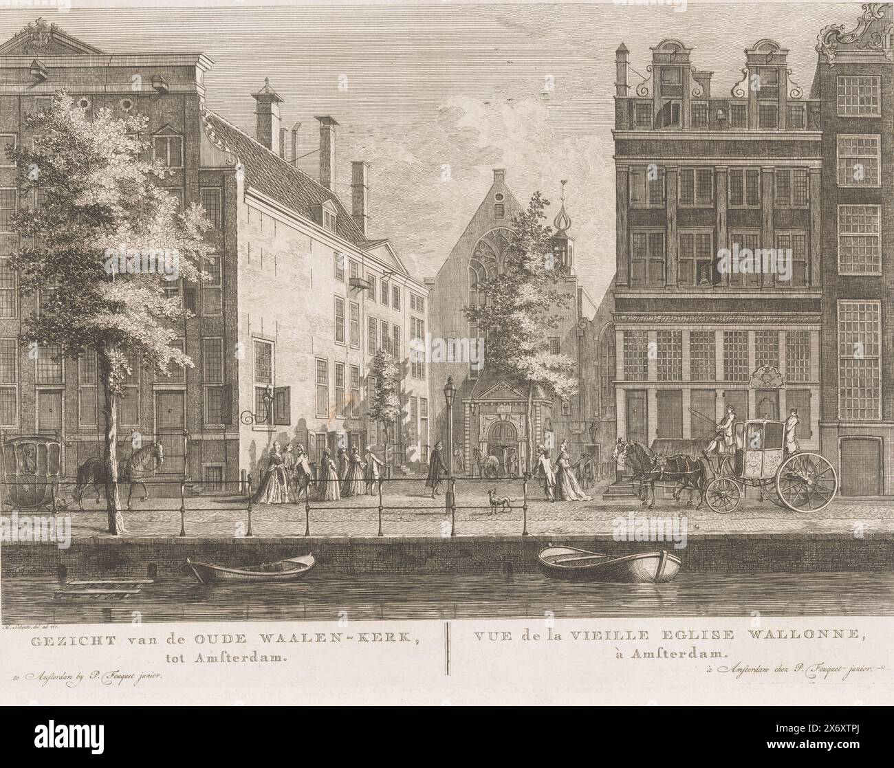 View of the Walloon Church and the Walenpleintje in Amsterdam, View of ...