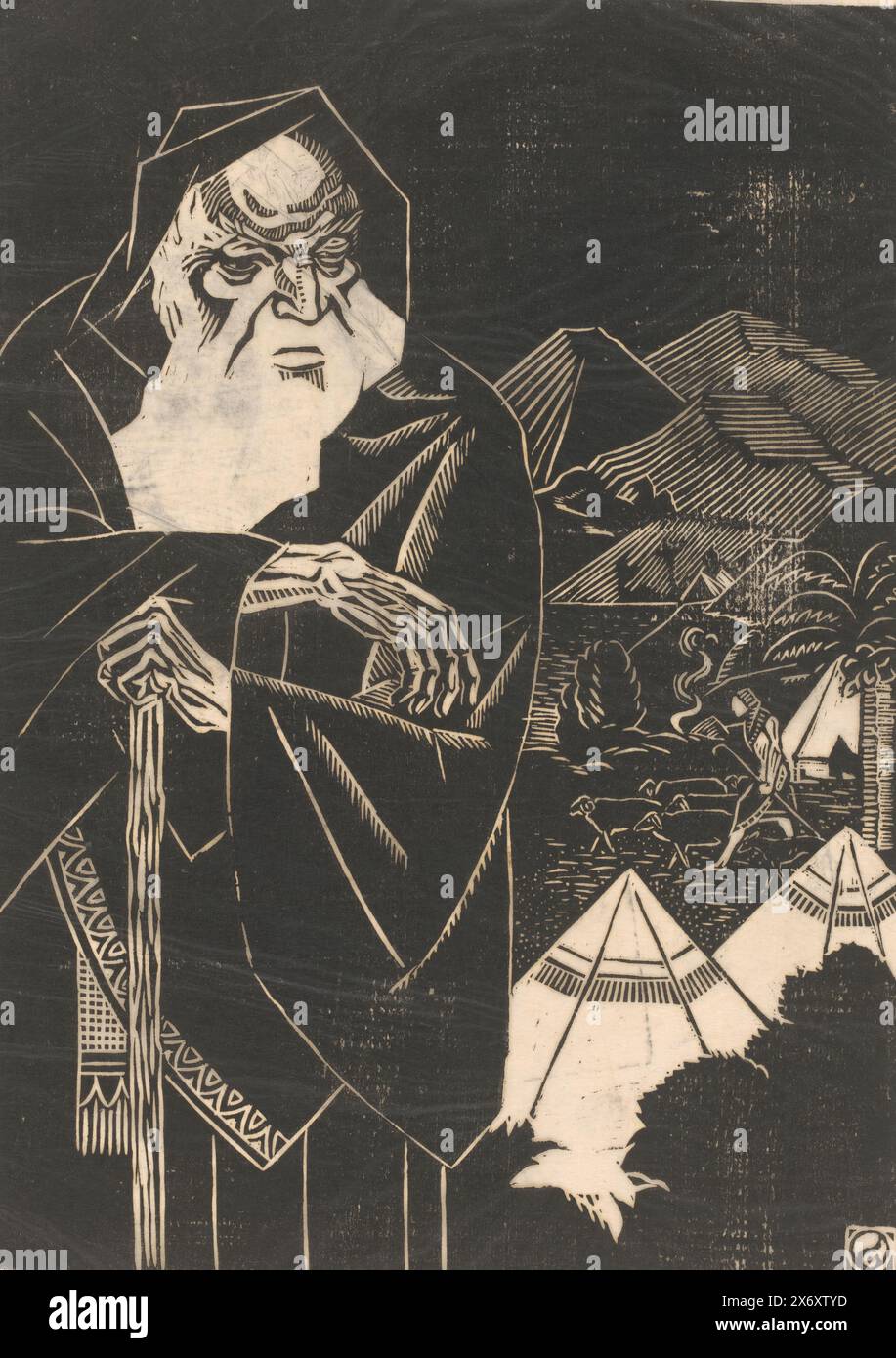 Patriarch (original title on object), Abraham stands in front of a ...