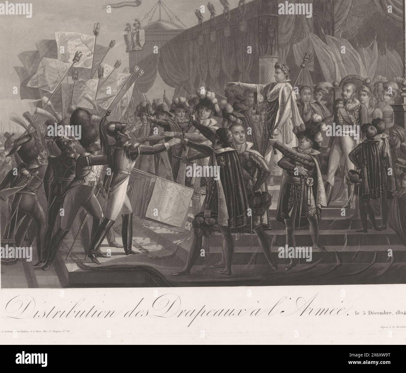 Napoleon presents the flags to the army, Distribution des Drapeaux à l ...
