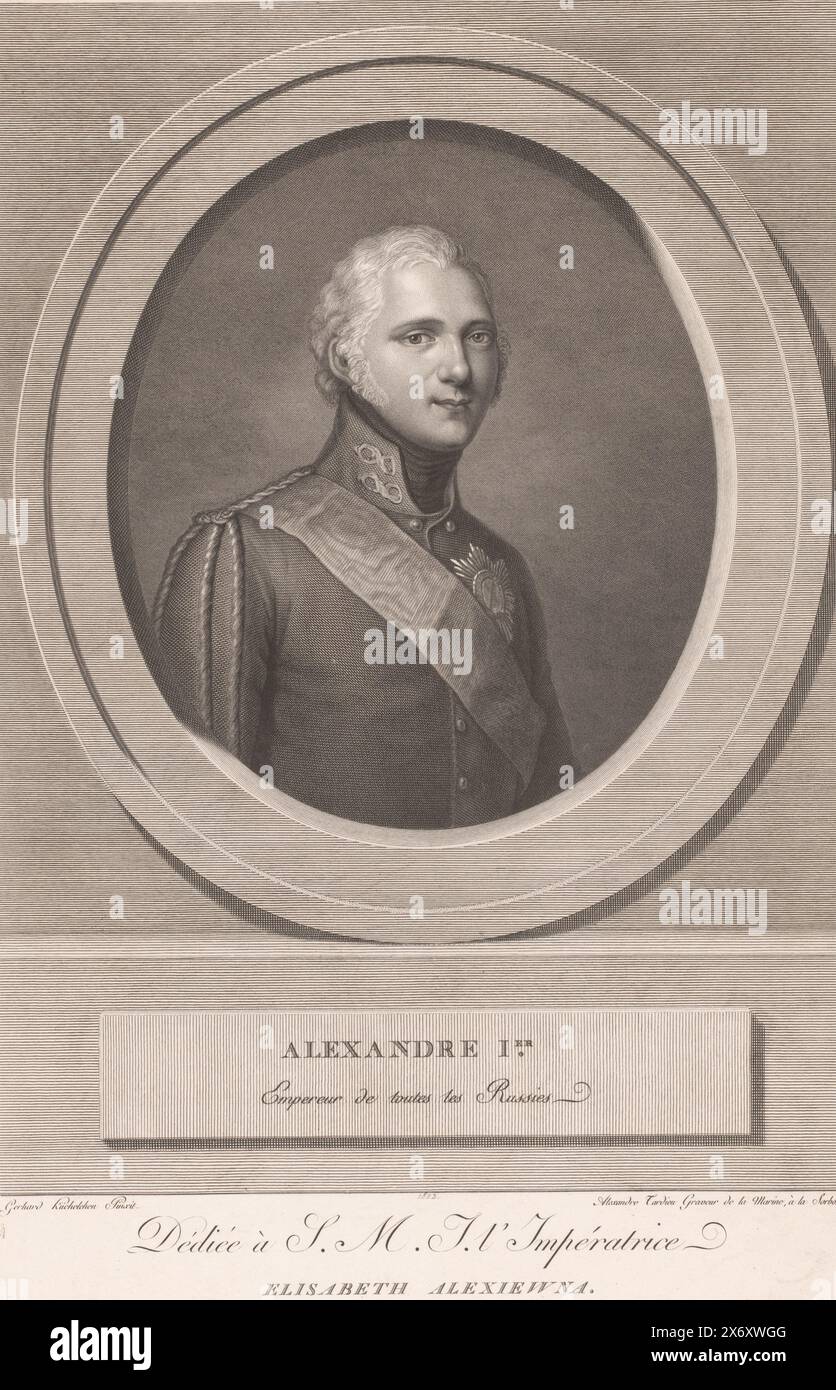 Portrait of Tsar Alexander I, print, print maker: Alexandre Tardieu ...