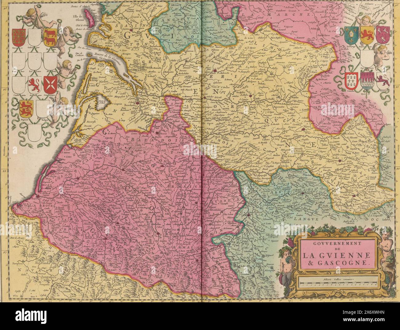 Map of Guyenne and Gascogne, Gouvernement de la Guienne & Gascogne ...