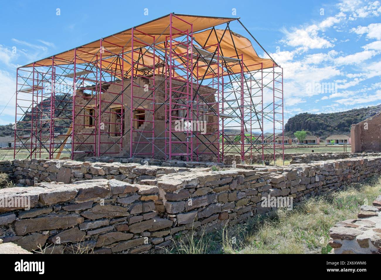 Restoration work at Fort Davis, active 1854-1891 during Indian wars to ...