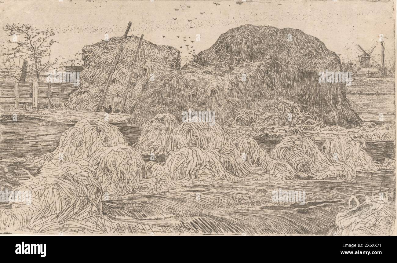 Hay bale, print, print maker: Maurits van der Valk, 1867 - 1935, paper ...