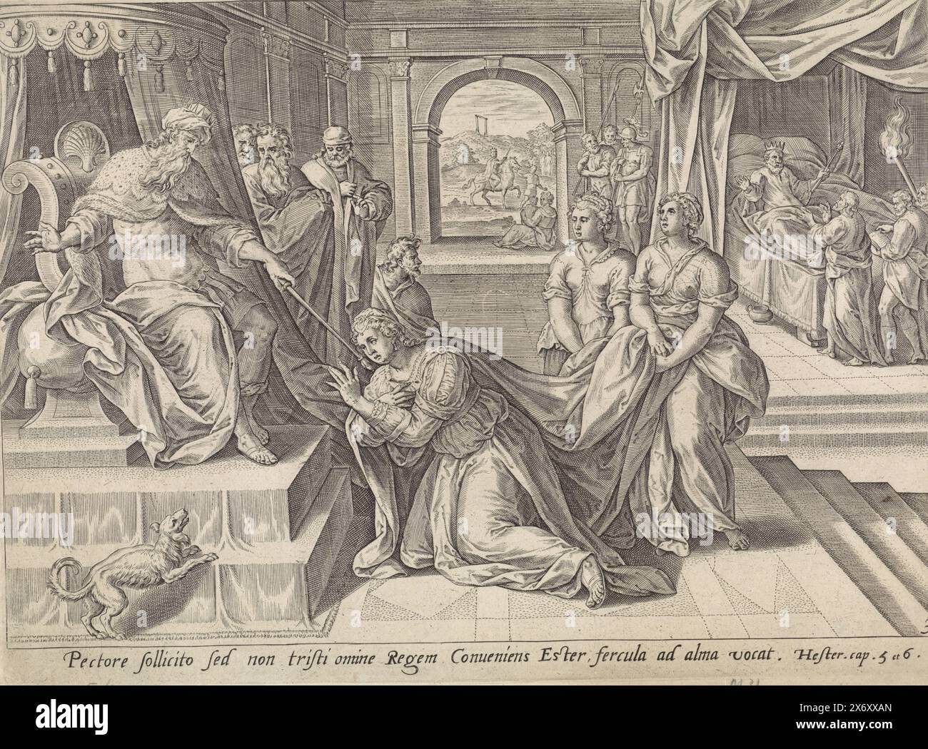 Esther before Ahasuerus, History of Esther (series title), Theatrum biblicum (...) (series title ...