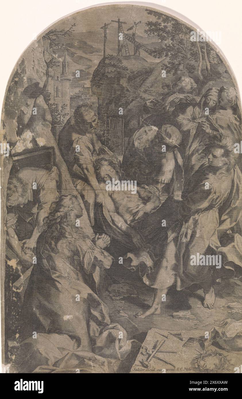 Entombment of Christ, Christ is laid in a tomb by his family and ...