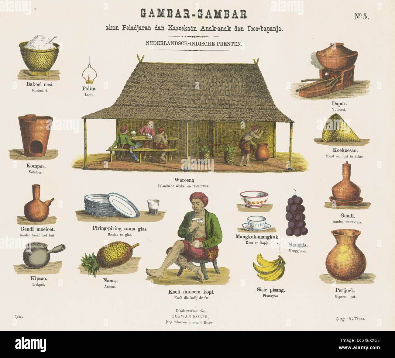 Warung, Gambar-Gambar, Akan Peladjaran dan Kasoekaän Anak-anak dan Iboe ...