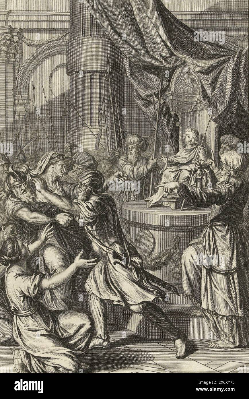 Athaliah and Jehoash, Jehoash elevated to king (title on object), The high priest Jehoiada ...