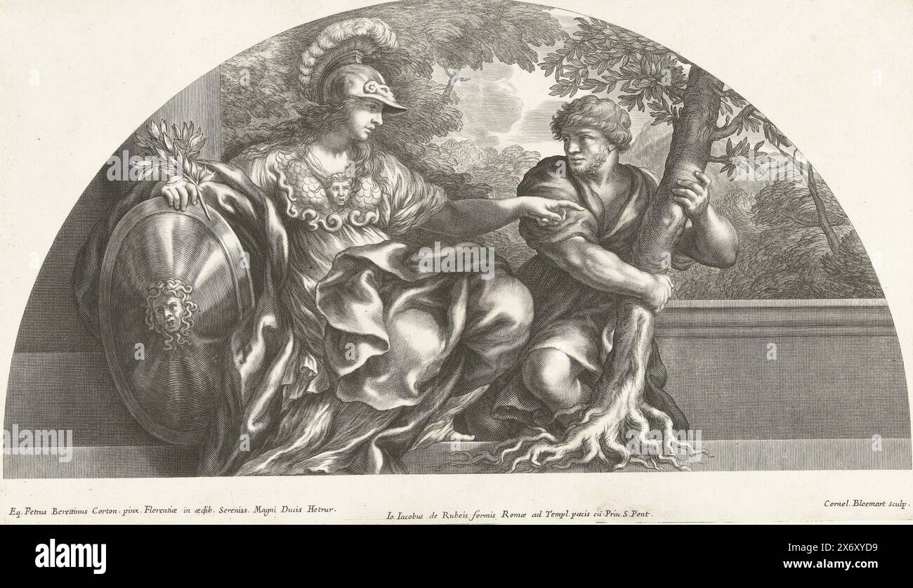 Minerva, Minerva, the goddess of war, with shield, helmet and an olive ...