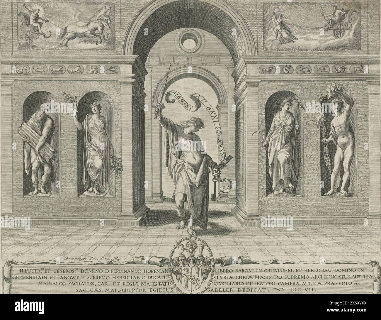 Janus and the four seasons, Title print of a series about the twelve ...