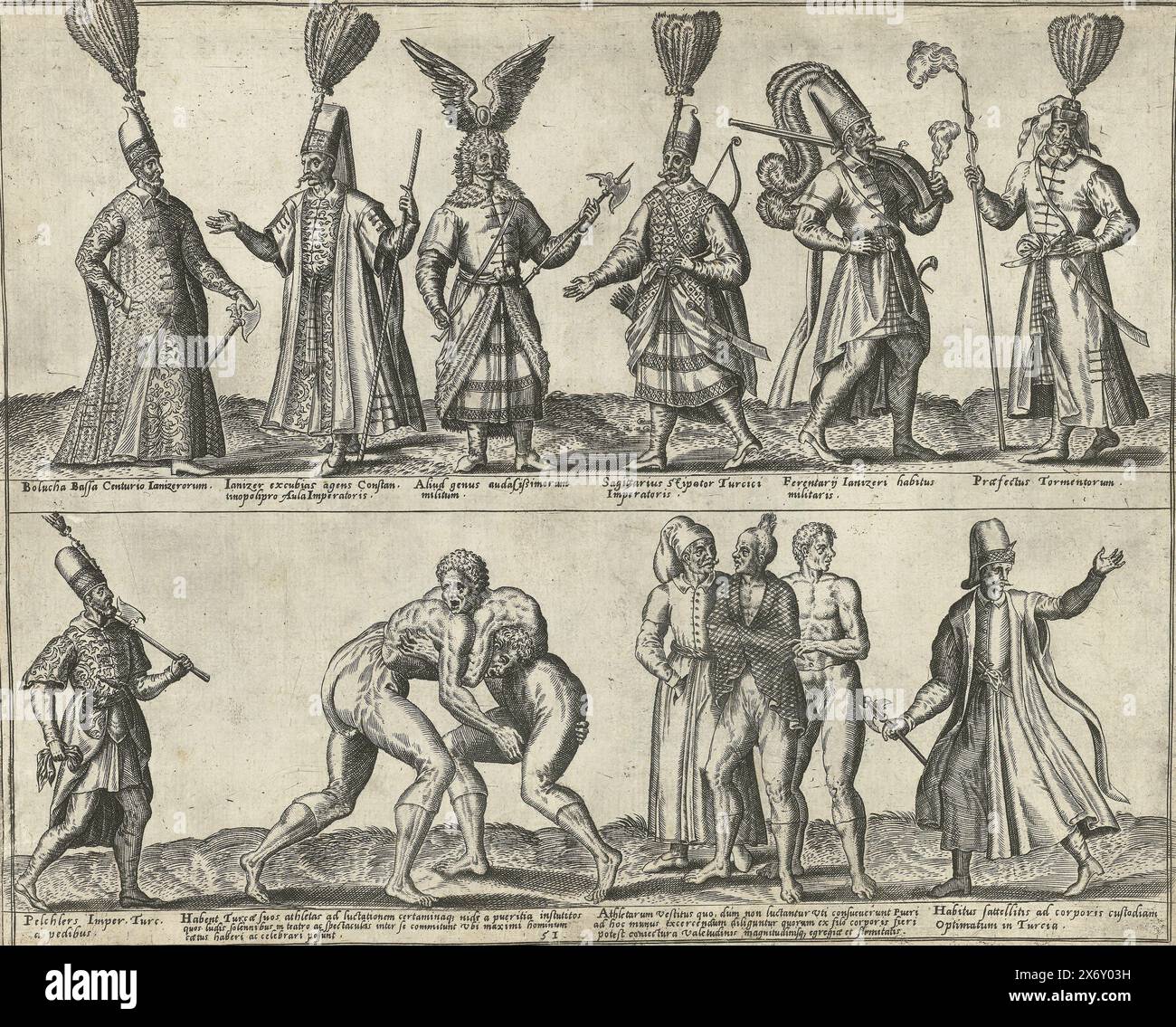 Thirteen Turks from different classes, dressed according to the fashion ...