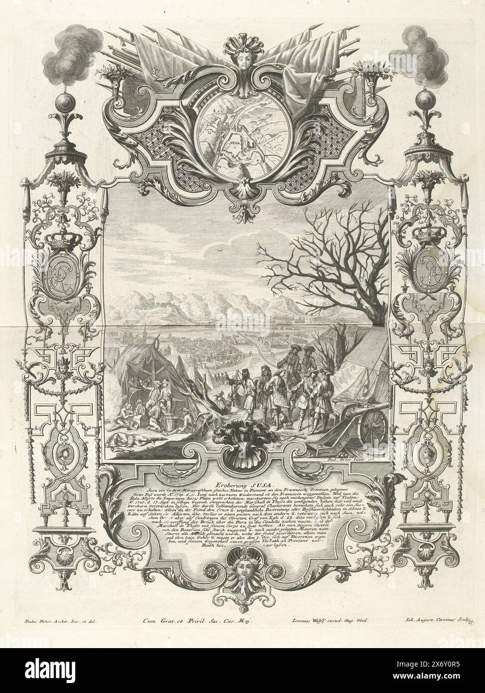 Conquest of Susa, 1707, Eroberung Susa (title on object), Siege and ...