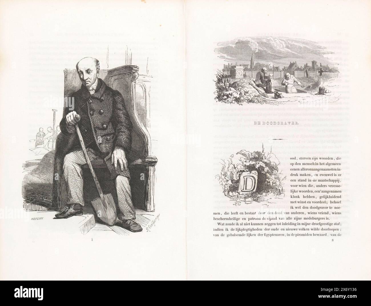 The gravedigger, 1840-1841, The gravedigger. Seated man with spade ...