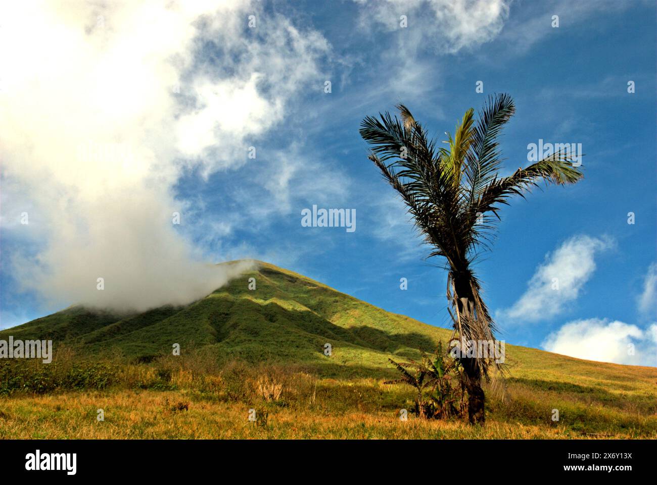 A scenery of the volcanic dome of Mount Lokon, an active volcano ...